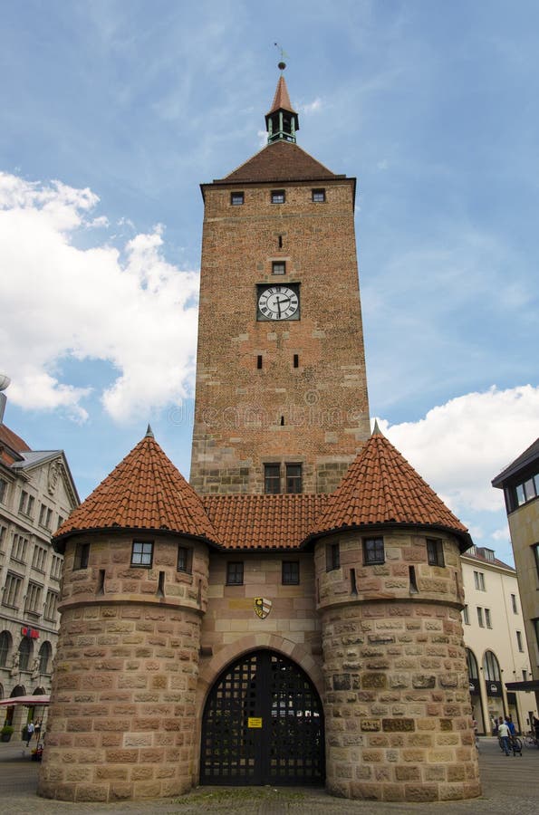 The White Tower at the Ludwigsplatz in Nuremberg Editorial Photography ...