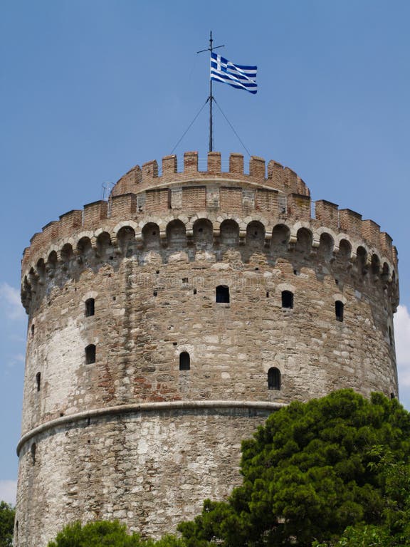 White Tower at Thessaloniki in Greece Stock Photo - Image of sight ...