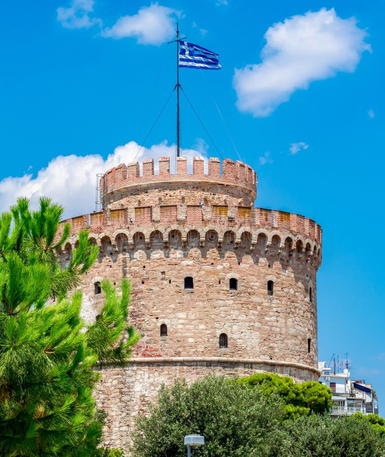 White Tower in Thessaloniki, Greece Stock Photo - Image of monument ...