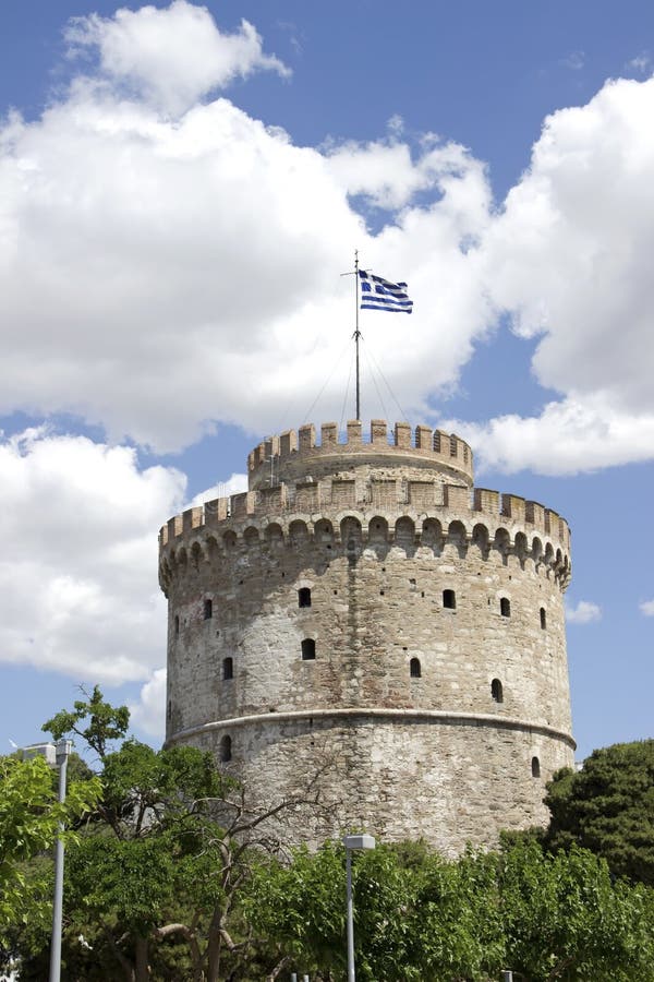 White Tower in Thessaloniki Stock Image - Image of museum, building ...