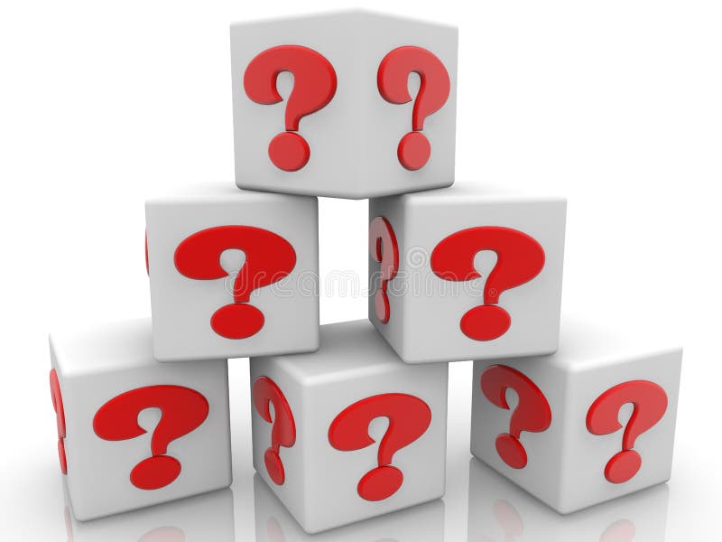 White Toy Blocks with Question Marks in the Form of a Pyramid Stock ...