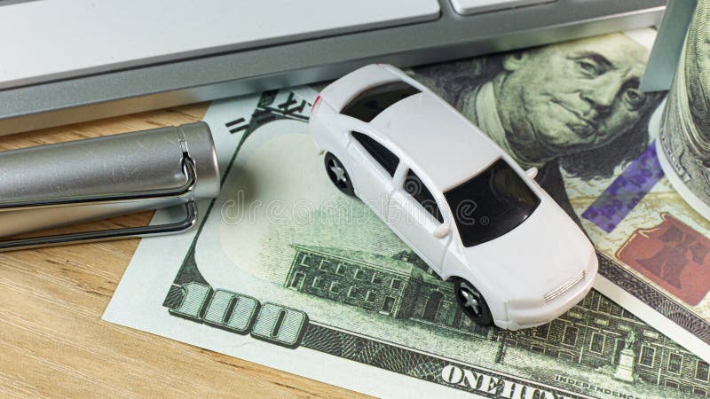 White Toy Car on Work Station Table in Office Stock Photo - Image of ...