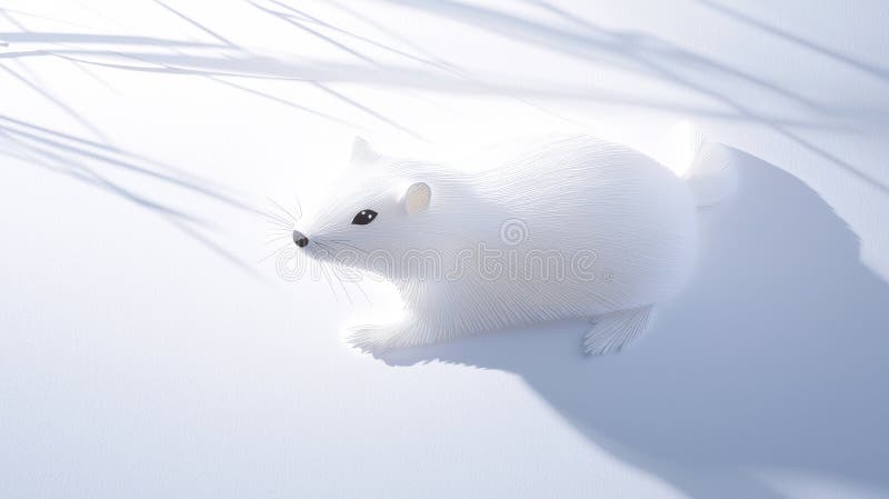 White Toy Groundhog Creating Shadows in Sunlight. Concept of Minimalist ...