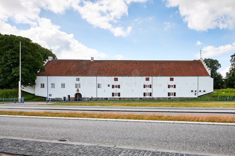 White Traditional Danish Building in Danish City Stock Photo - Image of ...