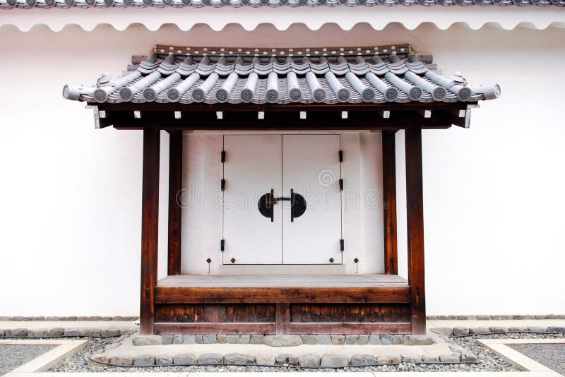 White Traditional Decorative Japanese Door Stock Photo - Image of asia ...