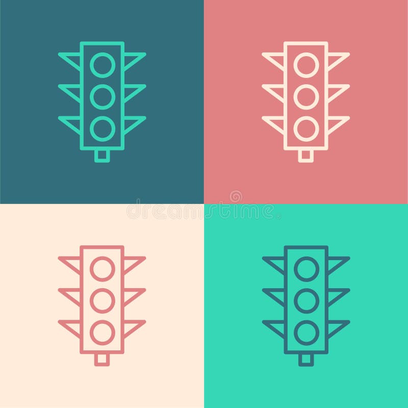 White Traffic Light Icon Isolated on Black Background. Vector Stock ...