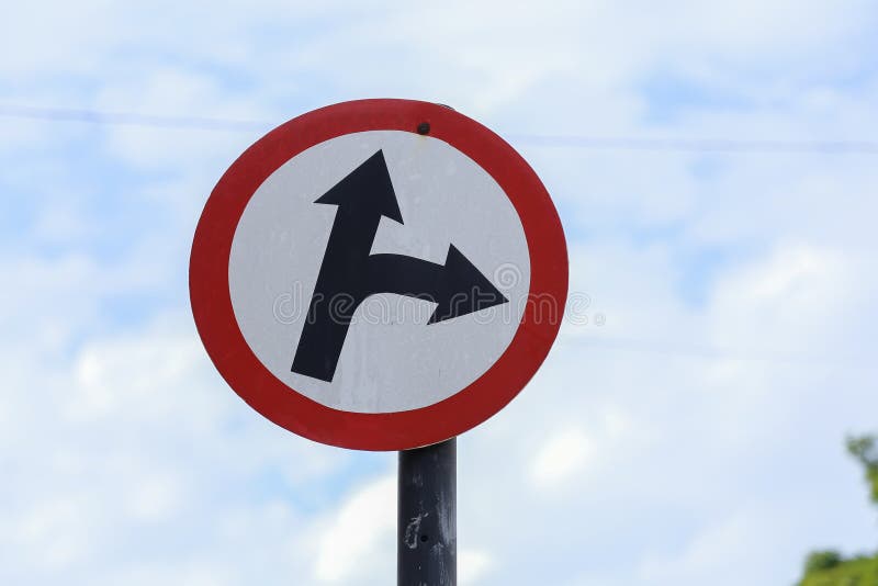 White Traffic Sign Indicating Two Directions Stock Image - Image of ...