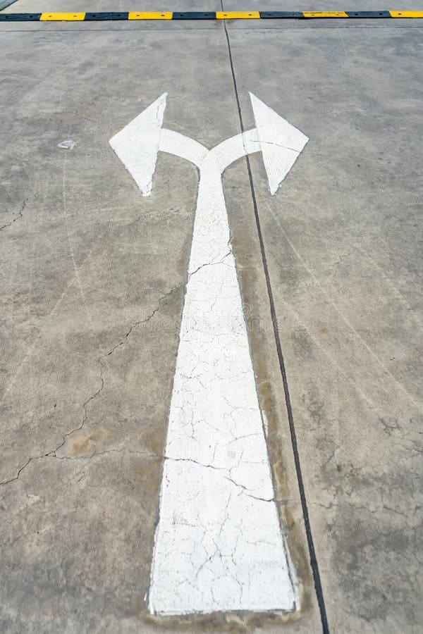 White Traffic Signs Turn Left or Right on the Road Surface, Left and ...