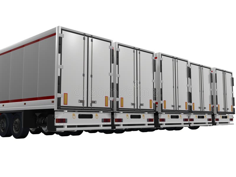 White trailer stock illustration. Illustration of cargo - 50384549