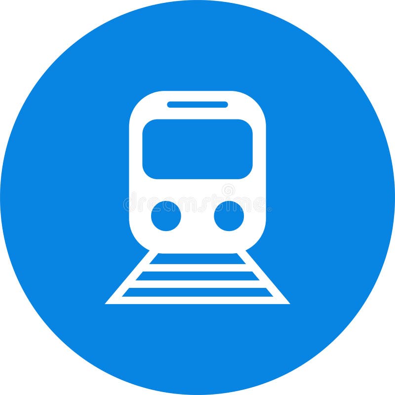 White Train in a Blue Circle Icon Vector. Stock Vector - Illustration ...