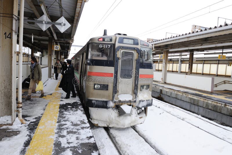 White Train on Railway in Japan Editorial Photography - Image of mist ...