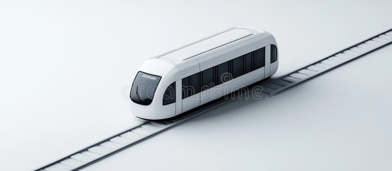 A White Train on a Track Against a White Background Stock Illustration ...