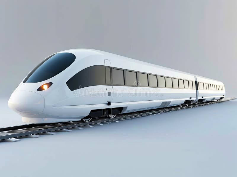 A White Train is Traveling Down the Tracks Stock Photo - Image of track ...