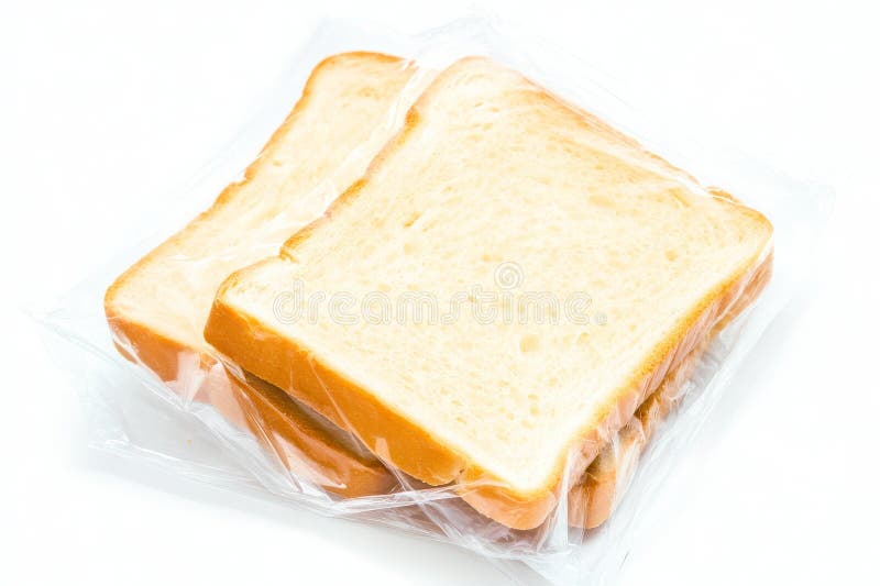 White Transparent Cellophane Pack Containing Blank Bread, Top View ...