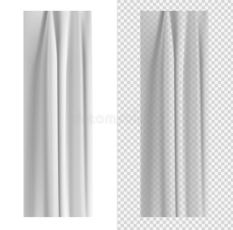 White Transparent Curtains Texture Stock Vector - Illustration of ...