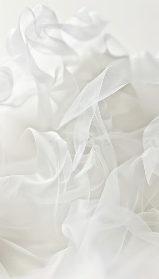 White Transparent Fabric As an Abstract Background. Texture of Flowing ...