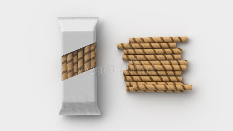 White Transparent Plastic Package with Chocolate-filled Cookie in Scene ...