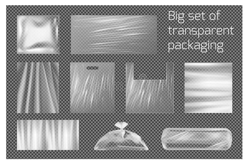 White Transparent Plastic Wrapper and Packaging Stock Vector ...