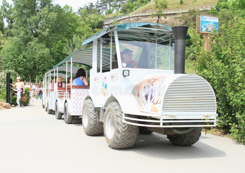 White Transportation Train in Prague ZOO Editorial Photography - Image ...