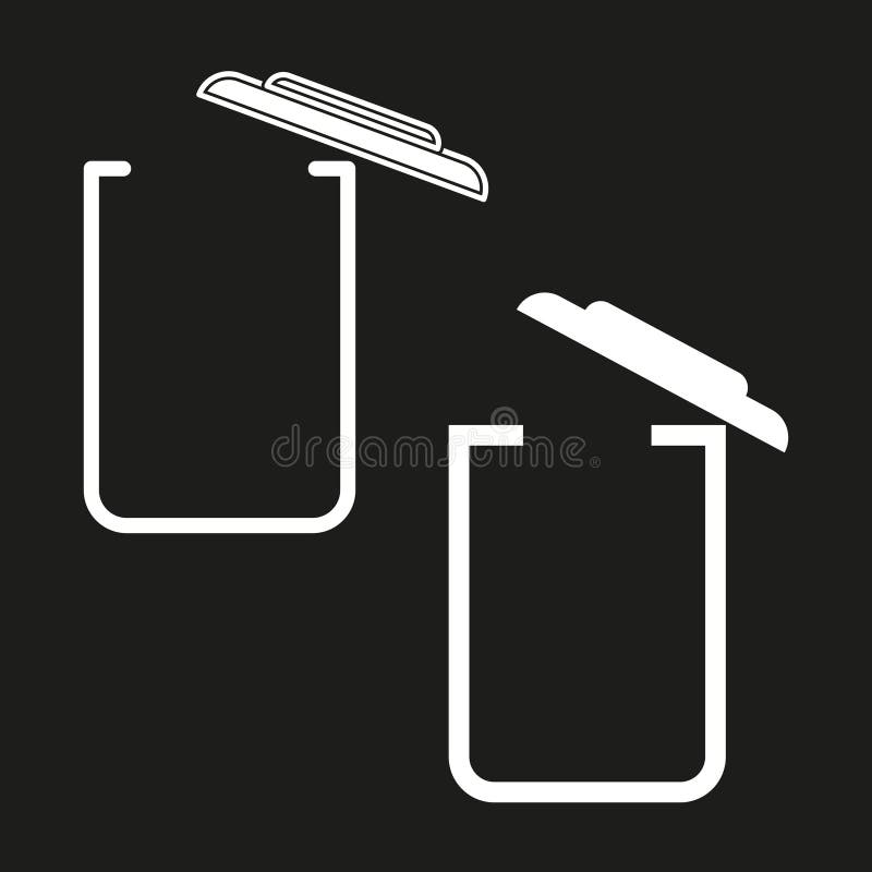White Trash Bins. Vector Graphic. Open Lid Design. Recycling Concept ...