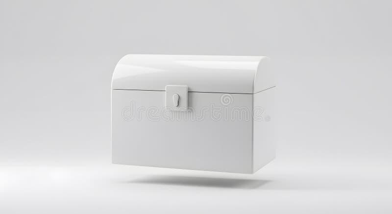 White Treasure Chest: a Minimalist 3D Render Stock Illustration ...