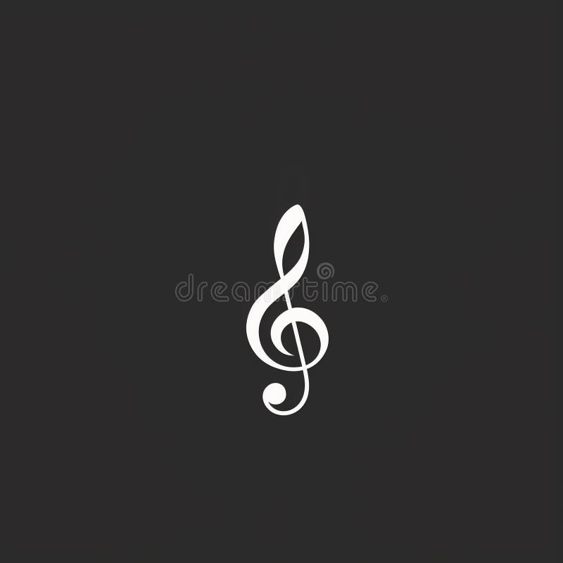 A White Treble on a Black Background Stock Illustration - Illustration ...