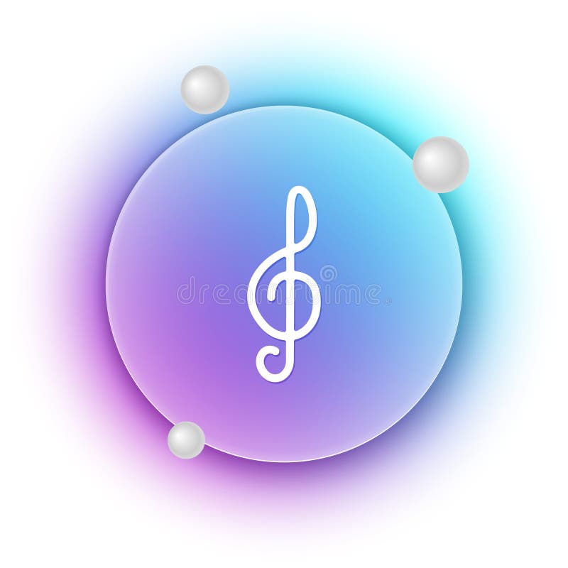 White Treble Clef Icon Isolated on White Background. Blue and Purple ...