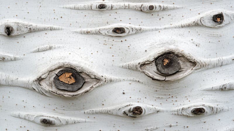 White Tree Bark with Knots Forming Eyes Stock Illustration ...