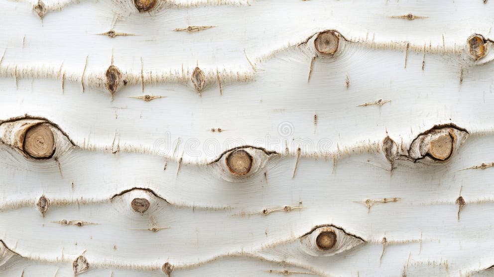 White Tree Bark Texture with Knots Stock Illustration - Illustration of ...