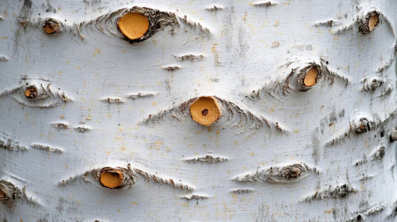 White Tree Bark Texture with Knots Stock Illustration - Illustration of ...