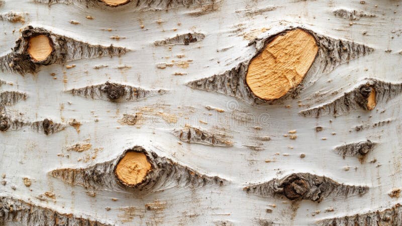White Tree Bark Texture with Knots and Cuts Stock Illustration ...