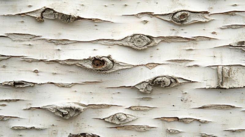 White Tree Bark Texture Showing Knots and Cracks Stock Illustration ...