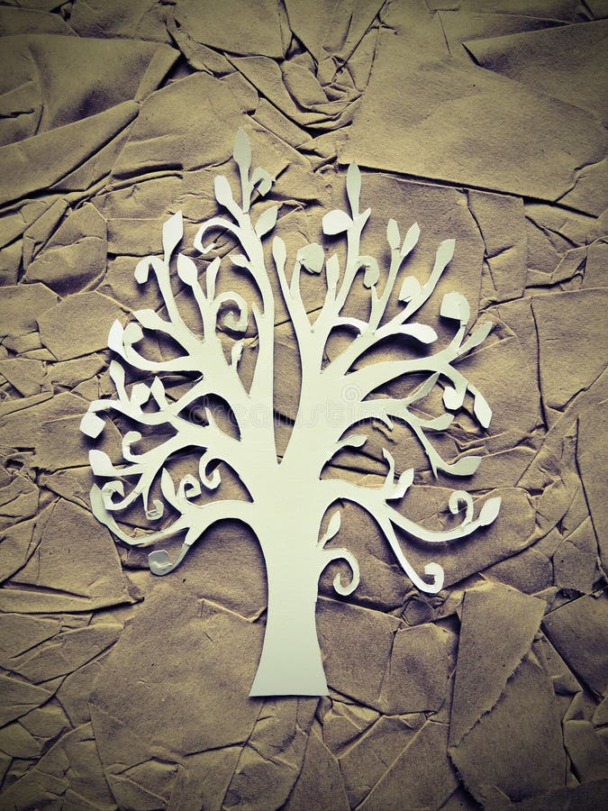 White tree. Paper cutting stock photo. Image of idea - 80913972