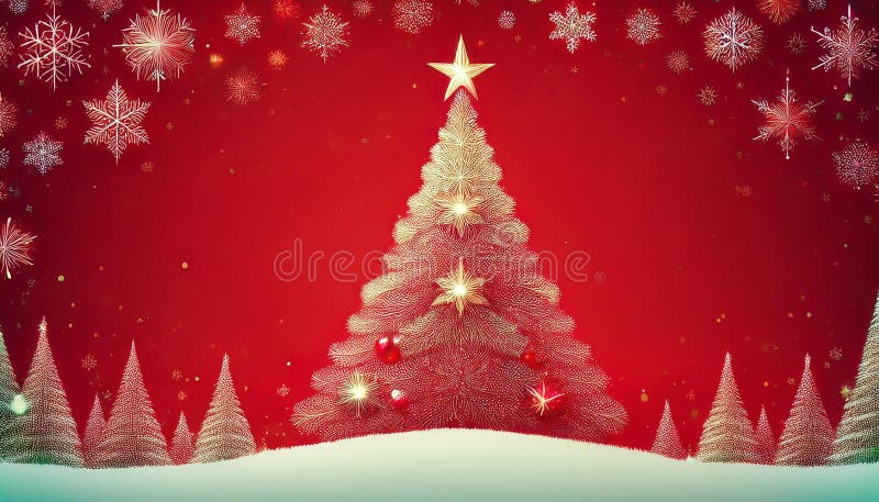White Tree on a Red Background Stock Illustration - Illustration of ...
