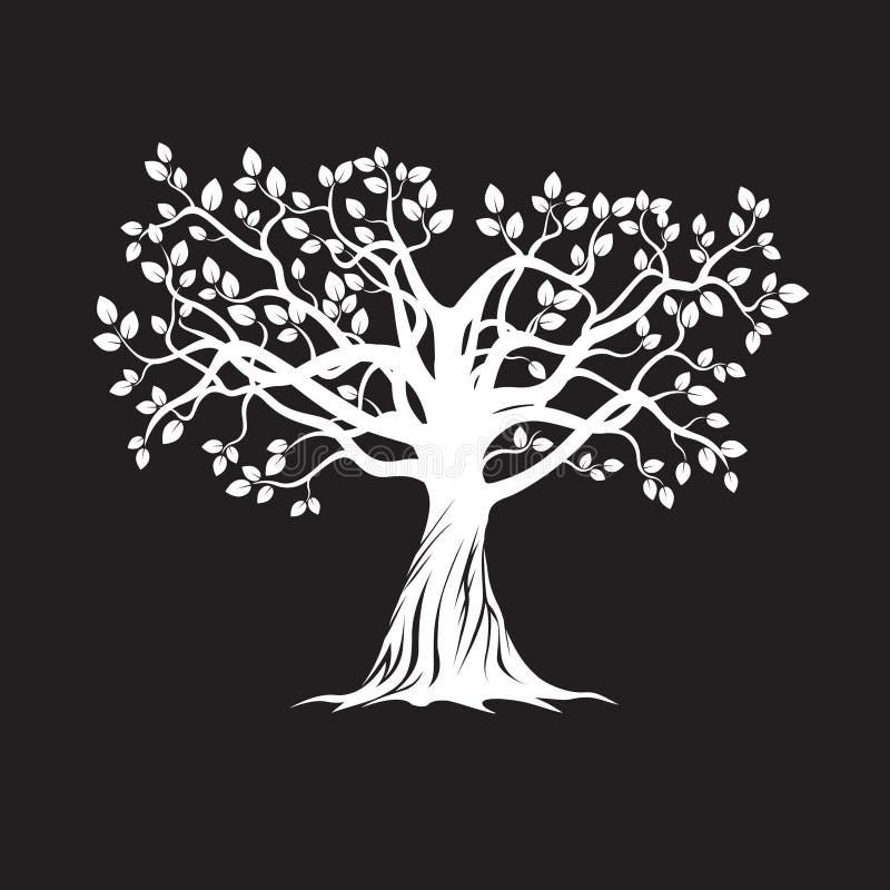 White Tree and Roots. Vector Illustration Stock Vector - Illustration ...