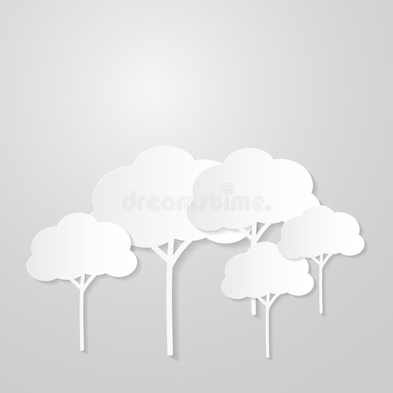 White Trees Cut from Paper stock vector. Illustration of cover - 38411050