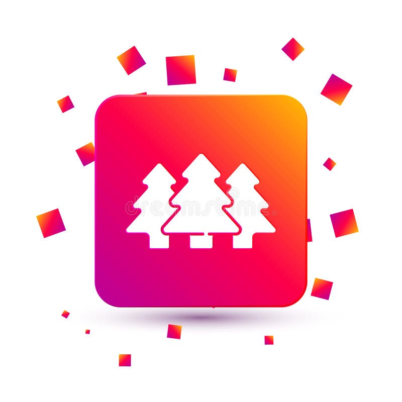 White Trees Icon Isolated on White Background. Forest Symbol. Square ...