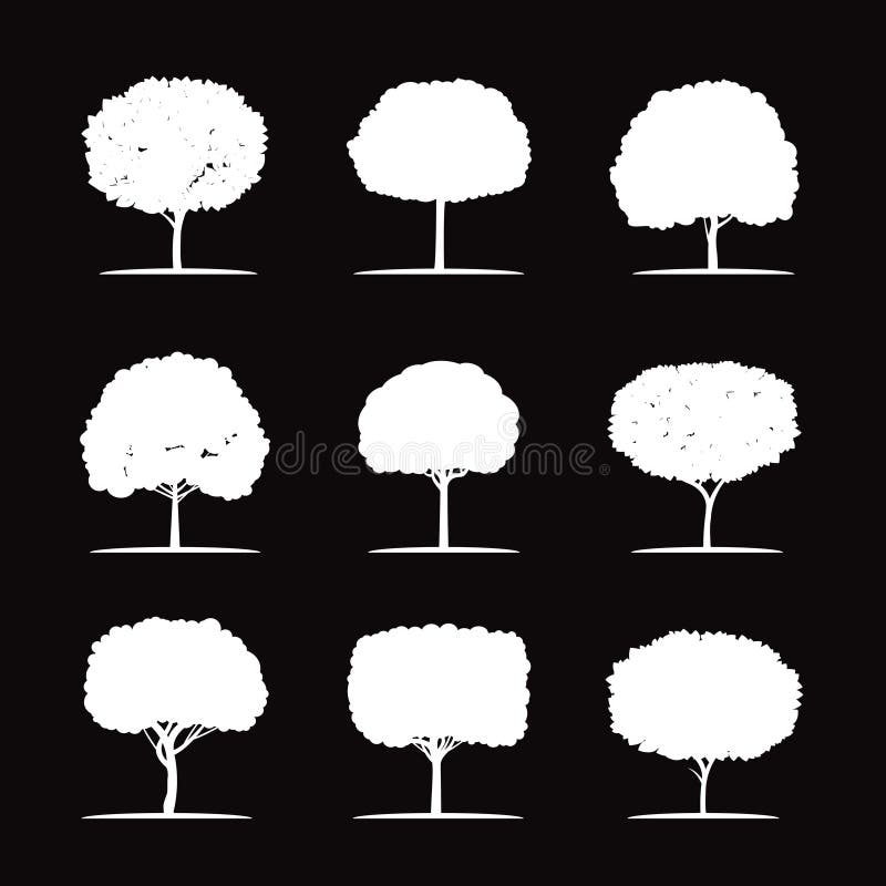 White Trees. Vector Illustration Stock Illustration - Illustration of ...