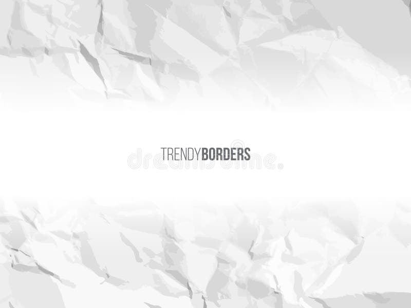 White Trendy Border with Crumpled Paper Frame Stock Vector ...
