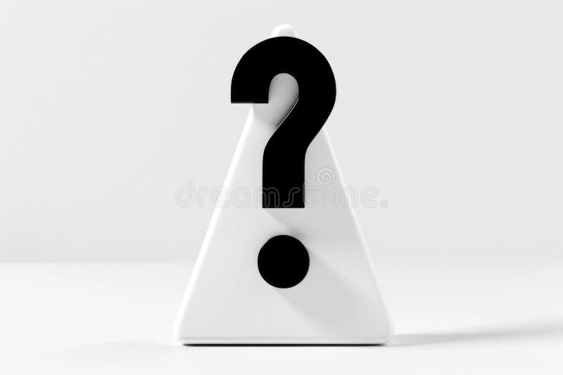 A White Triangle with a Black Question Mark Symbol Stock Illustration ...