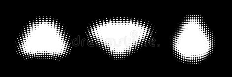 White Triangle Halftone Frames. Grunge Set of Halftone Templates ...