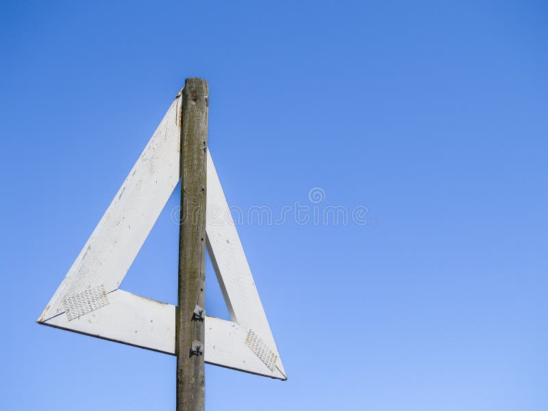White Triangle Navigation Warning Stock Image - Image of space ...
