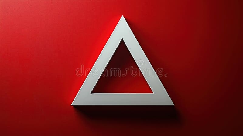 White Triangle Shape with Rich Red Background. Geometric Design. Modern ...