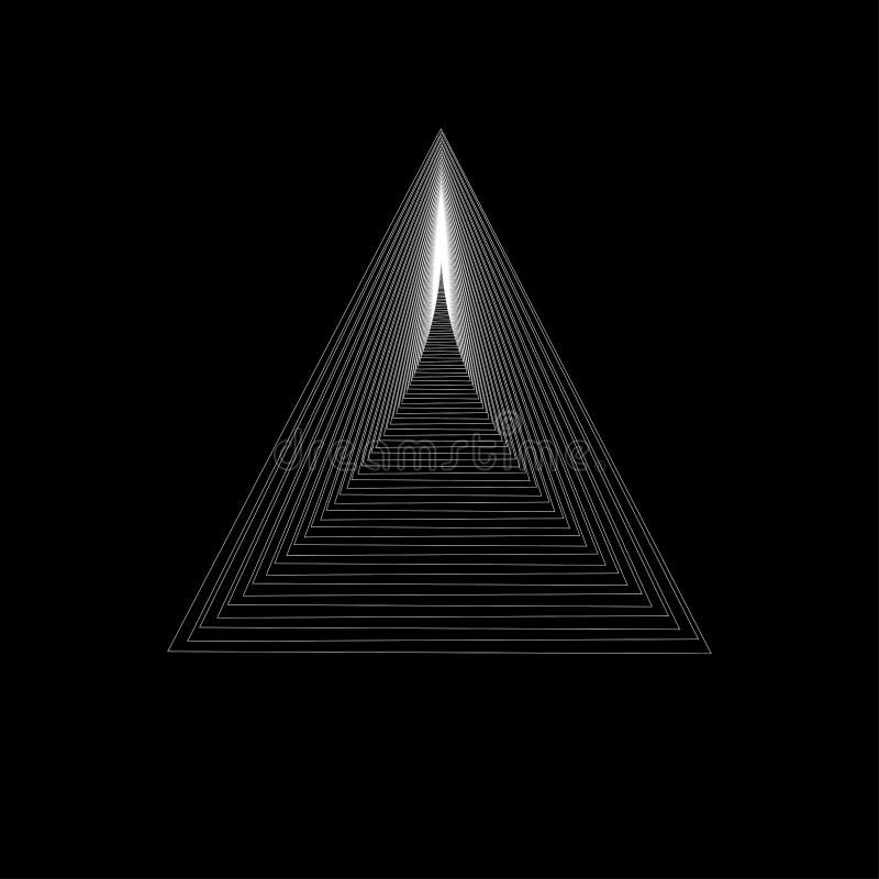 White Triangle Shape with Stair Shape To Infinity on Black Background ...