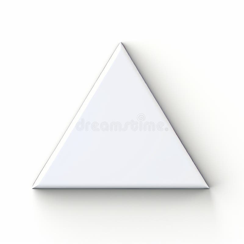 White Triangle Shaped Metal Sign on White Background Stock Illustration ...