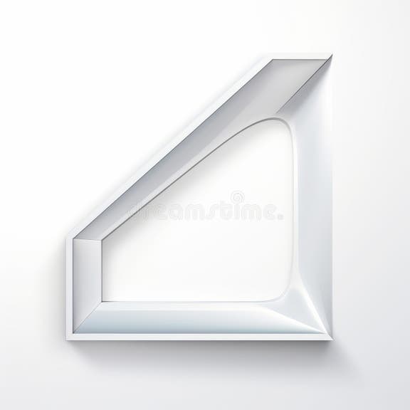 White Triangle Shaped Number with Realistic Forms and Detailed ...