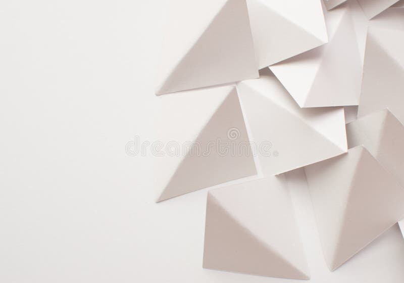 White Triangle Shapes on White Background with Empty, Copy Space Stock ...