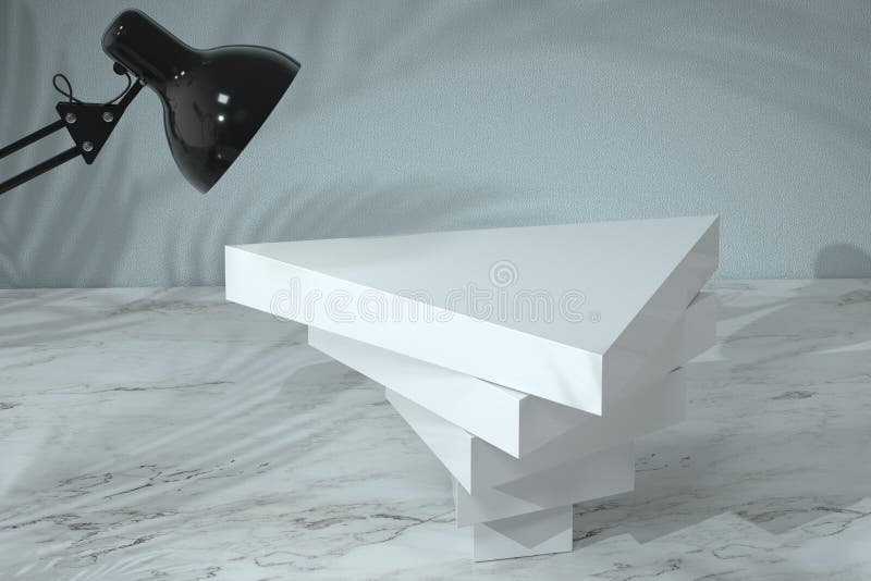 White Triangle Stands in the Corner, 3d Rendering Stock Illustration ...