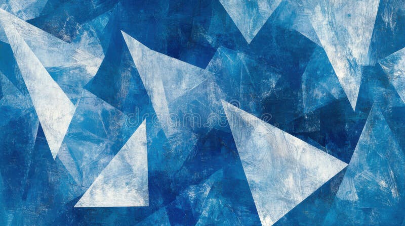 White Triangles Creating Dynamic Composition on Blue Textured ...