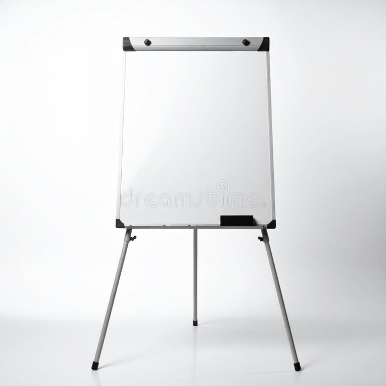 White Tripod Flipchart with Eraser Isolated on a Clean White Background Stock Illustration ...